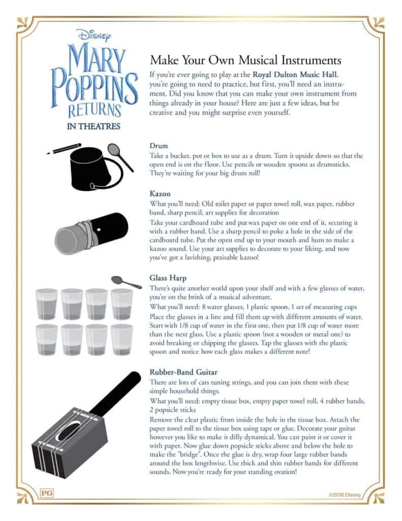 Free Mary Poppins Returns Printable Activity Sheets
