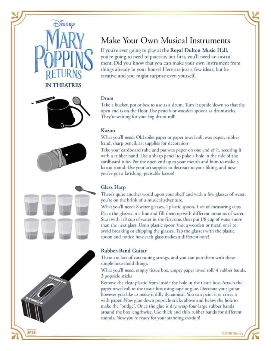 Free Mary Poppins Returns Printable Activity Sheets