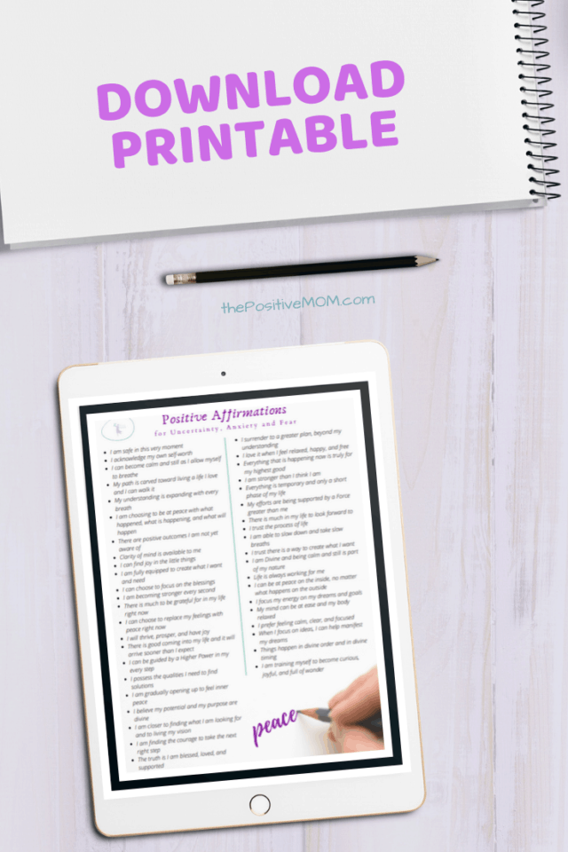 Positive Affirmations For Uncertainty, Anxiety, and Fear