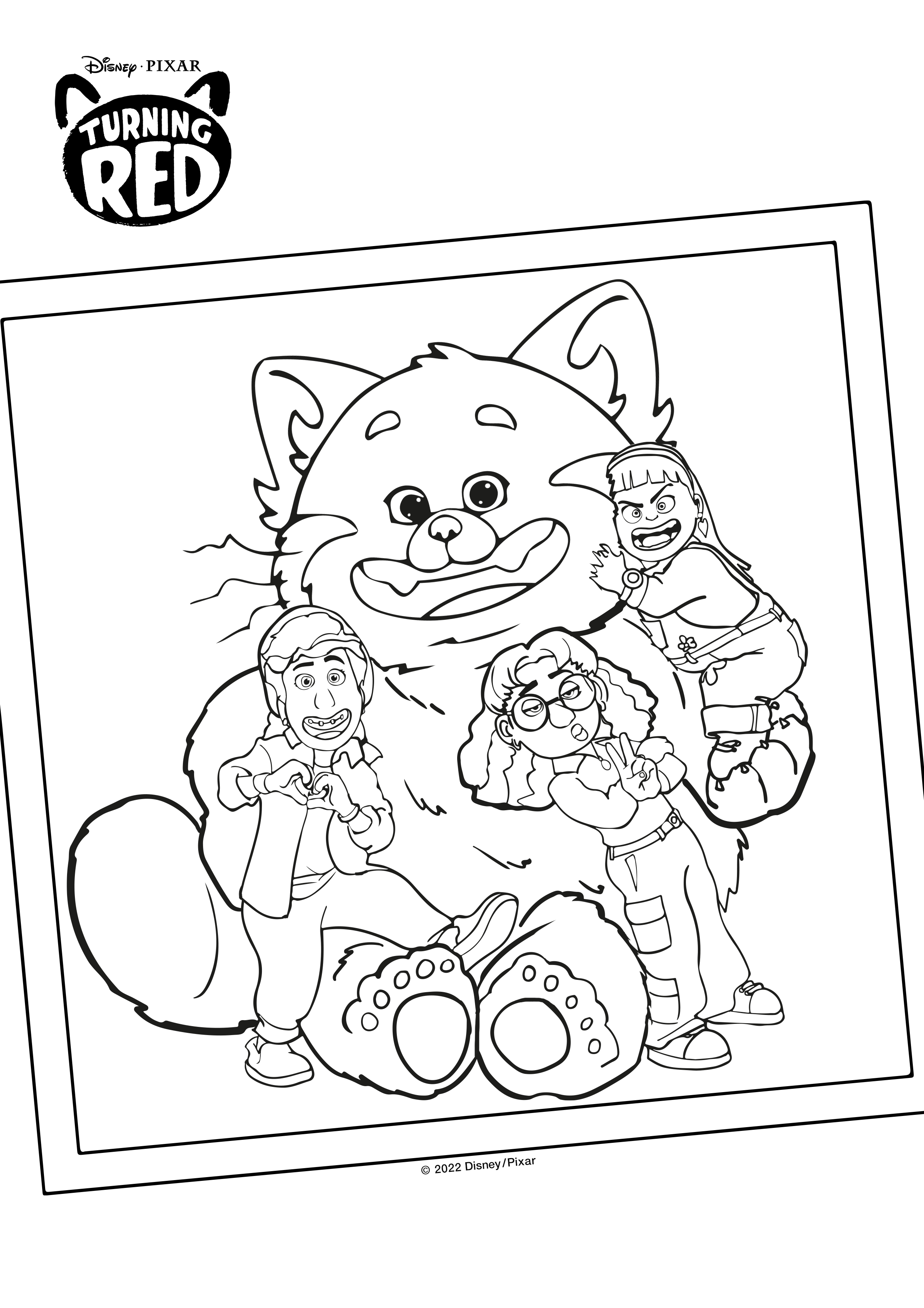 turning red colouring pages printable