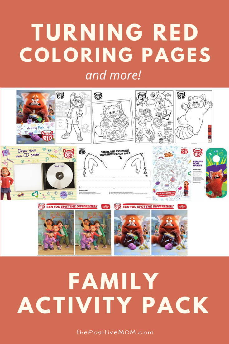 Turning Red Coloring Pages - Activity Pack and More!